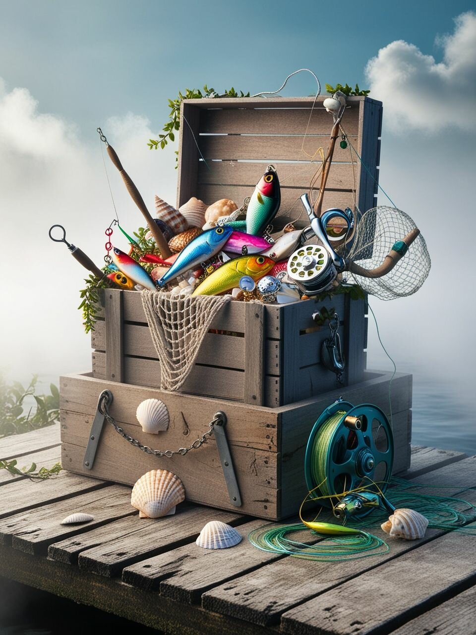 Рыболовный сюрприз-бокс XL большой подарок для рыбака, набор снастей и приманок, аксессуары для рыбалки