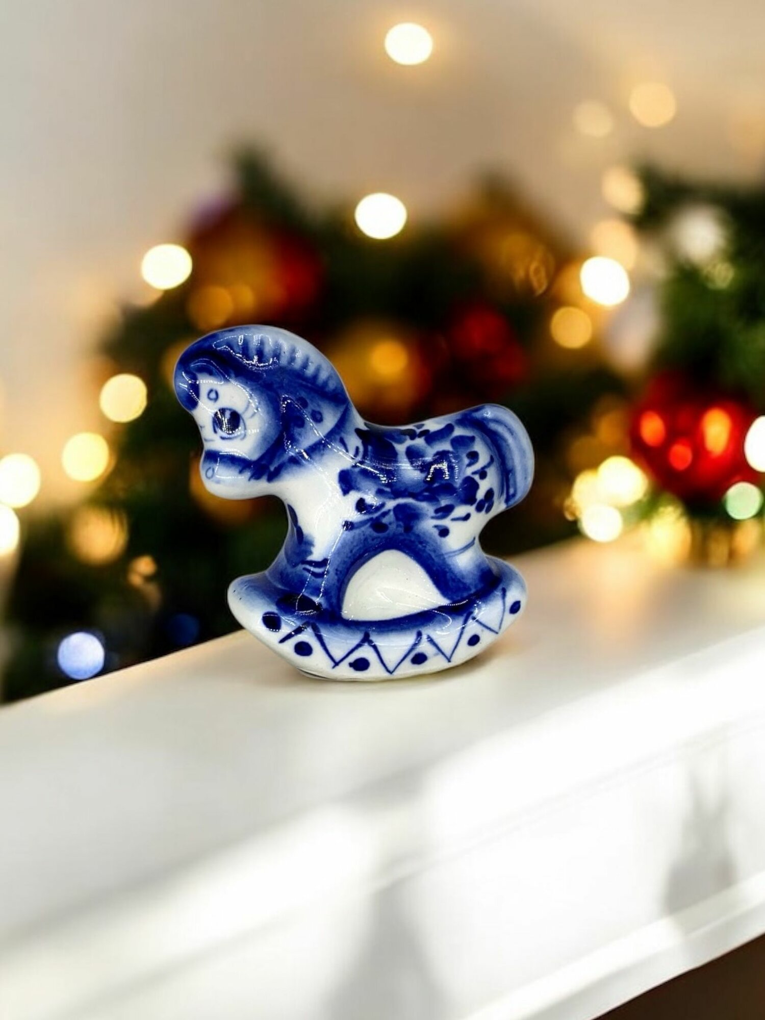 Статуэтка Лошадь символ 2026 года фарфор гжель ручная работа