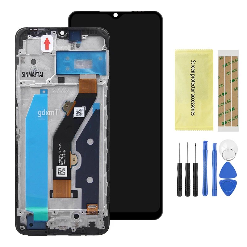 6,56 дюймов для Infinix Hot 30i X669 X669C X669D ЖК-дисплей с цифровым Black with Frame