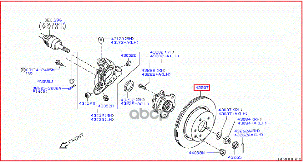 Диск тормозной задний NISSAN арт. 43206-1ca0a