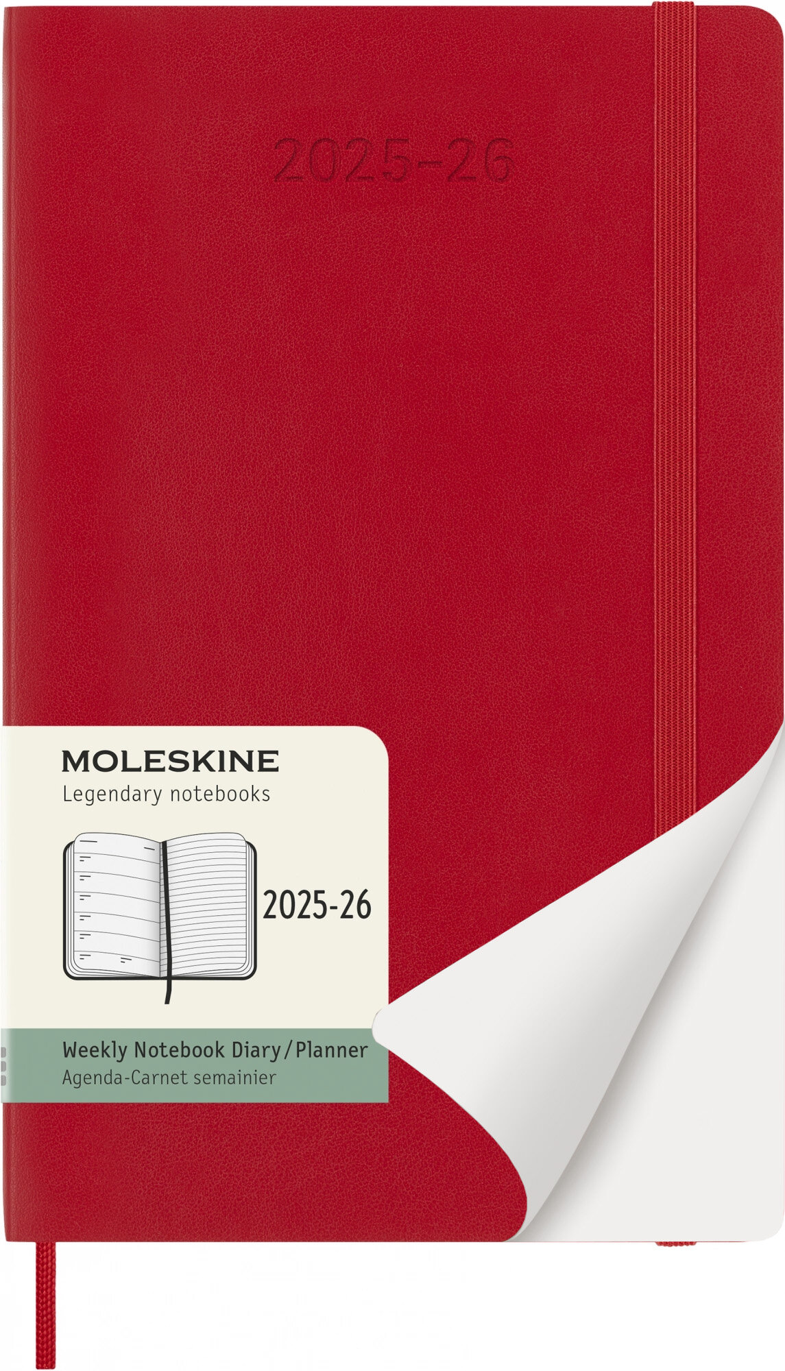 Еженедельник на 2025-2026 гг Moleskine ACADEMIC SOFT WKNT (DSF218WN3) 13х21 см, мягкая обложка, красный