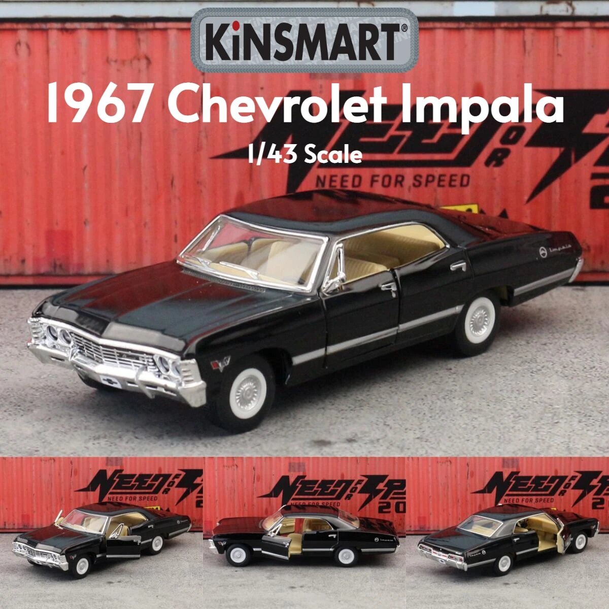 KiNSMART Chevrolet Impala 1967, черный, 1/43