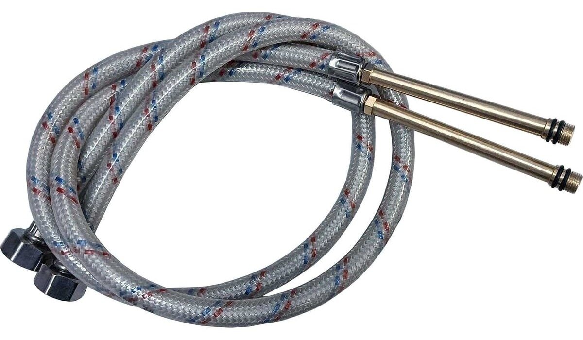 Гибкая подводка для воды MIXTON / Микстон для смесителей, внутренняя-наружная резьба, из нержавеющей стали и нейлона, диаметр 1/2дюйма (М10), 0.4м, 2шт. / водоснабжение