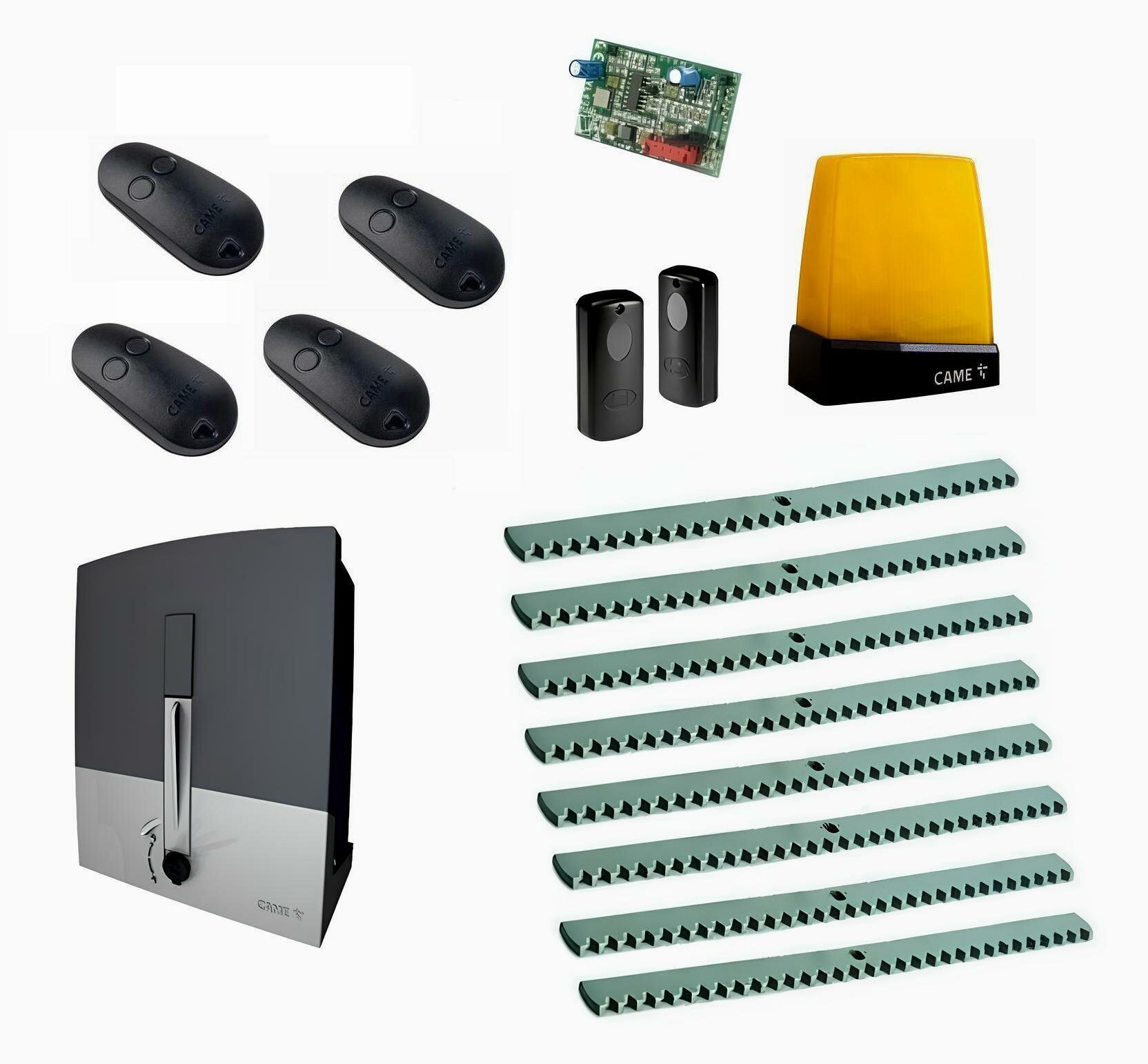 Автоматика для откатных ворот BXL04AGS FULL8-T4, комплект: привод, радиоприемник, 4 пульта, фотоэлементы, лампа, антенна, 8 реек