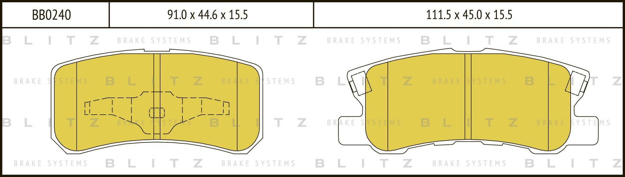 Blitz колодки тормозные дисковые задние mitsubishi pajero iii, iv 04, 00- bb0240
