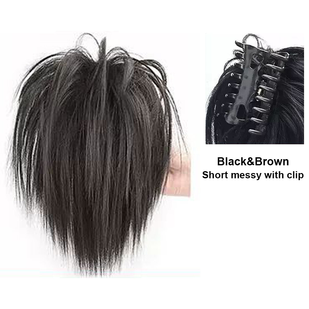 Расширение хвоста Black Brown, клевое, прямое, слоенное, натуральное синтетическое волосы с прищепкой, 30 см и 20 см, черный/черно-коричневый/темно-коричневый/светло-коричневый, тип: длинное прямое с прищепкой/короткое расчесанное с прищепкой/короткое