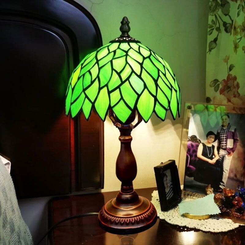 Винтажная настольная лампа Тиффани с абажуром, светильник для комнаты, кухни, спальни