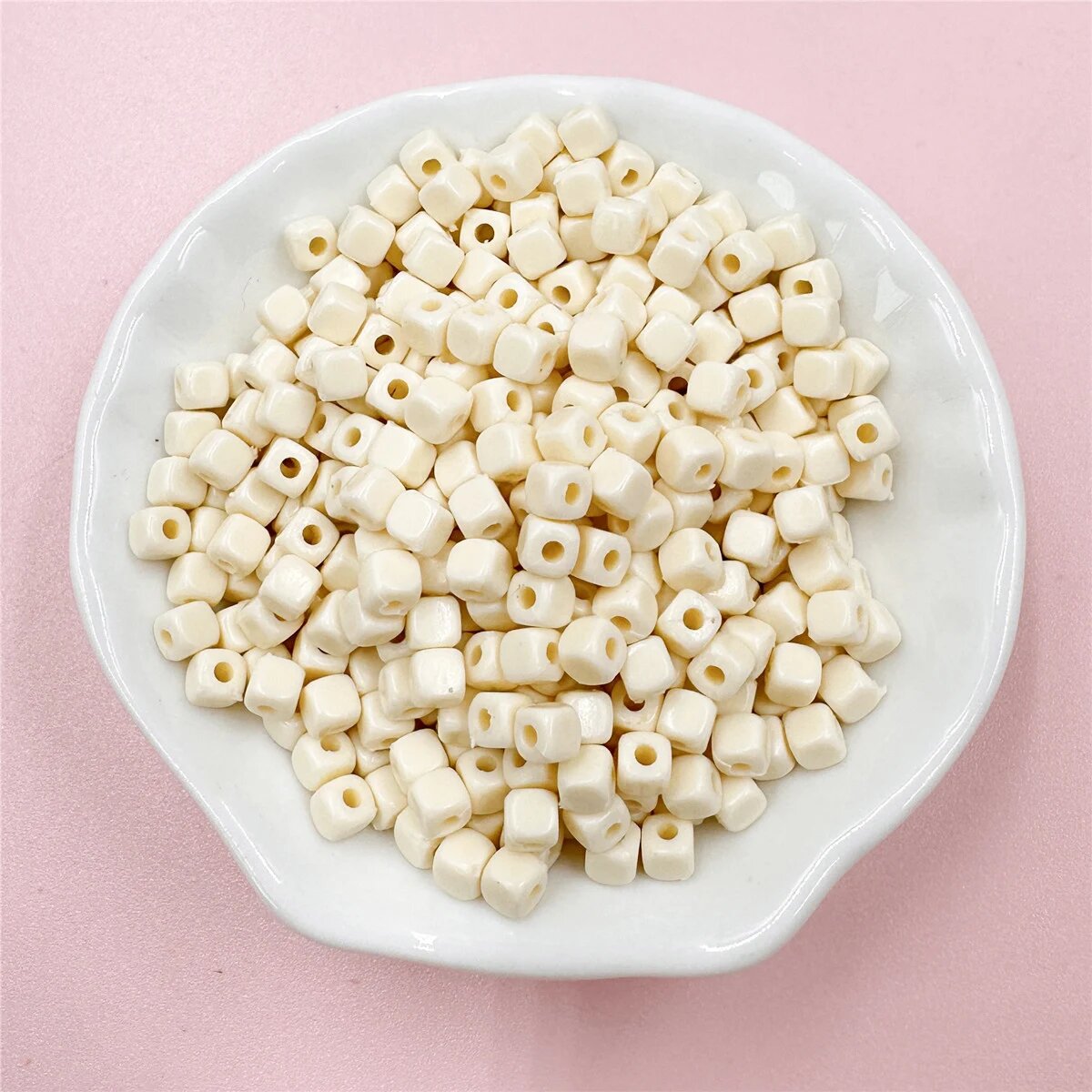 Акриловые квадратные бусины 4 мм, 200 шт. Белый, белый