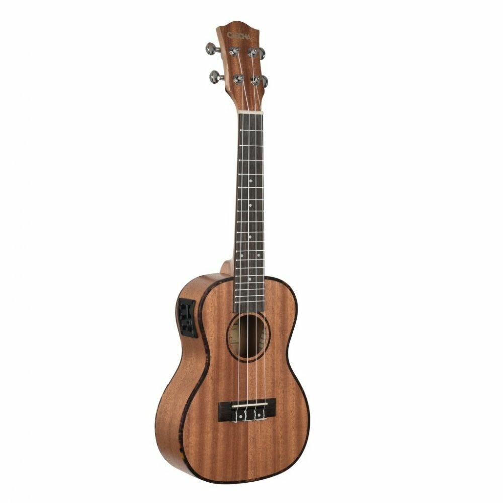 Cascha HH-2035E Mahogany Series Укулеле концертный со звукоснимателем, с чехлом, цвет натуральный