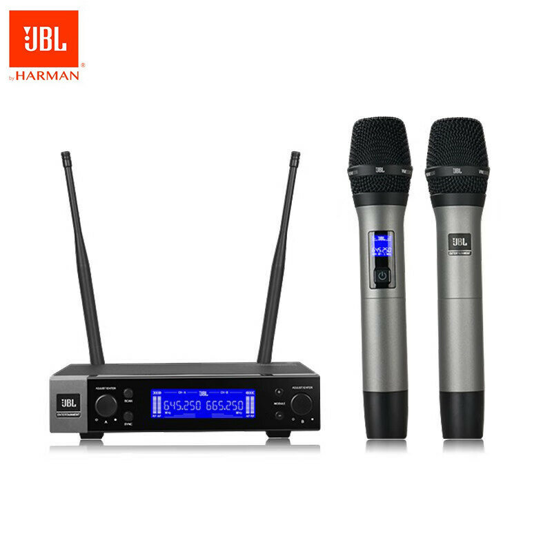 JBL VM200 Wireless Microphone Dual Professional Teaching Performance Mic Stage Hosting KTV Home Karaoke OK Singing Receiver Handheld