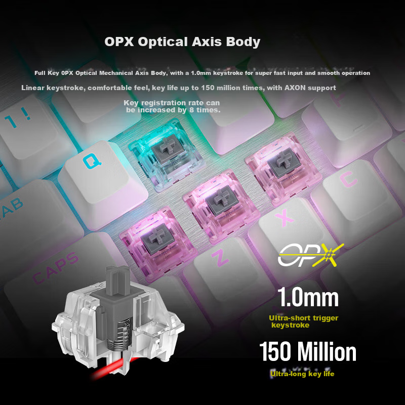 Клавиатура Razer K70 RGB PRO механическая для игр Full-Size 8000 Гц режим соревнований алюминиевый корпус белый