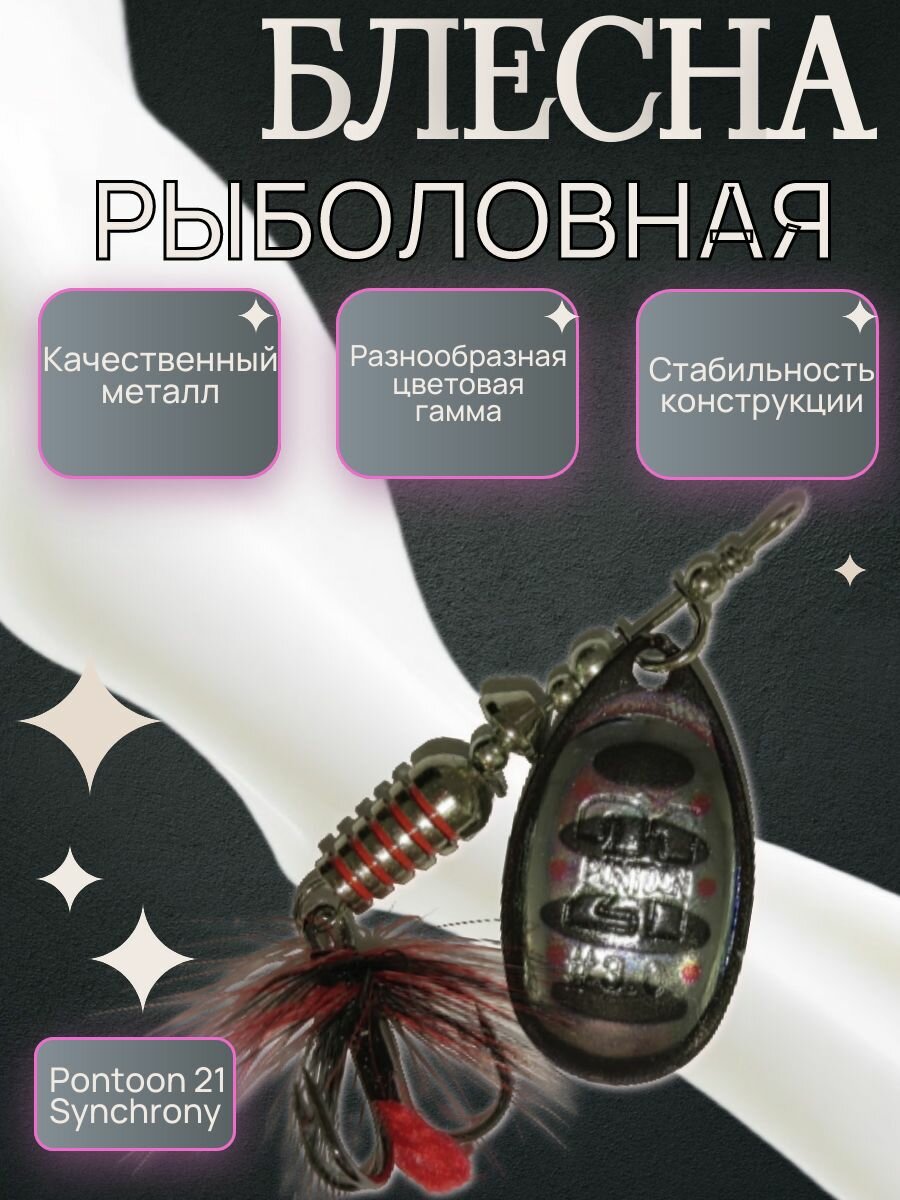 Блесна рыболовная Pontoon 21 Lure Factory Synchrony #3, черный, красный золото