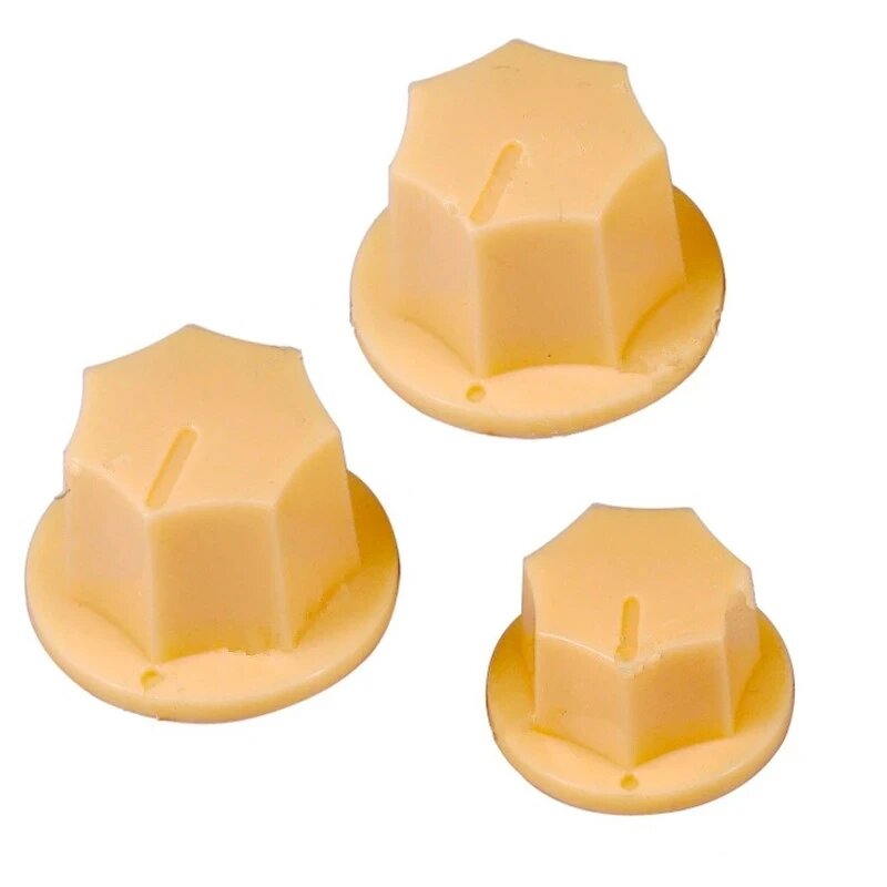 Набор из 3 ручек регулировки громкости и тона для кнопок управления электрогитарой, кремово-черные аксессуары для гитары, детали