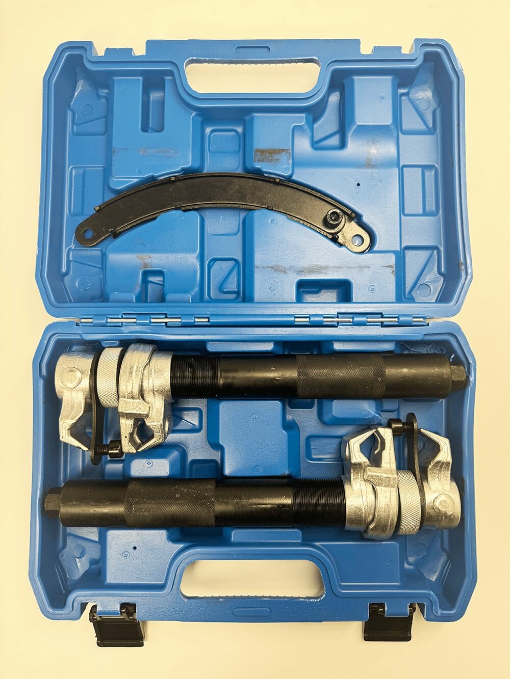 Стяжка пружин с фиксатором усиленная 23-280мм, под ключ, головку 19мм в кейсе