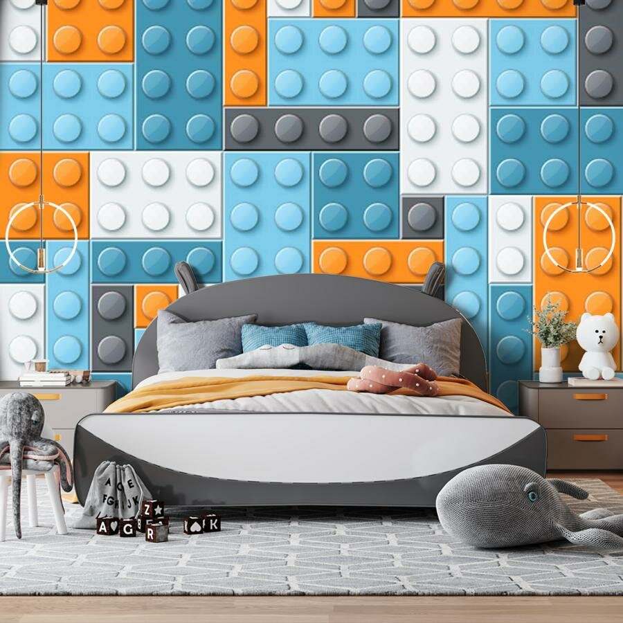 Фотообои Пазлы из лего 12-1344-S-Велюр 270 x 200 см (ВхШ) Бесшовные, флизелиновые, влагостойкие обои MasterFresok