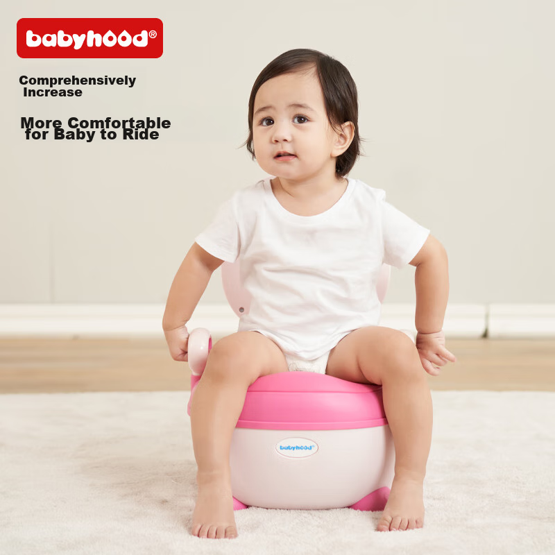 Babyhood Children's Toilet Seat, Potty Training Seat, Small Toilet, Baby Girl with Large Backrest PU Soft Cushion, 128B Bow Tie