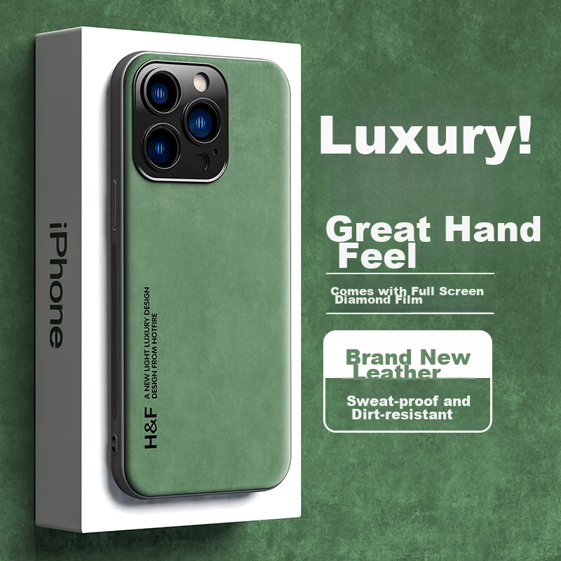 HotFire IPhone 13 Pro Max Case, IPhone 13 Pro Max Protective Cover, Upgraded Skin-Like Lambskin Matte Lens Full Protection Silicone Case for Men And Women - Dark Night Green