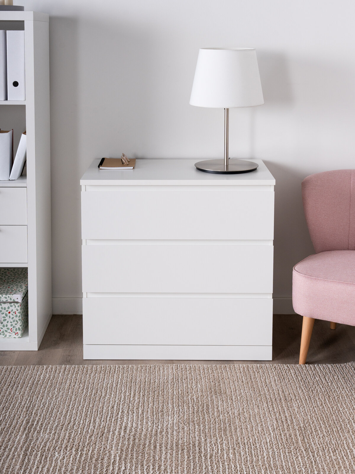 Комод для одежды белый с ящиками, 80 х 40 х 77 см, Гуд Лакк, Варма Прайм, эмаль