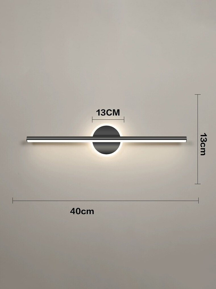 Светильник LJHI, LED, для зеркал, картин, полок, спальни, кухни, 10 Вт, IP48, черный, матовый