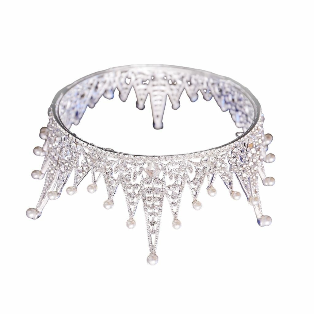 Европейская и американская круглая корона из горного хрусталя и жемчуга