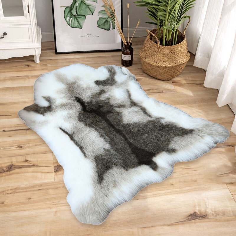 Шкура северный олень искусственная, шкура на пол, коврик, накидка на диван,90*110cm