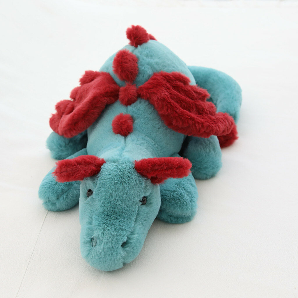Plush toy snow dragon premium quality cute douglas white pink dragon stuffed animal blue 90cm