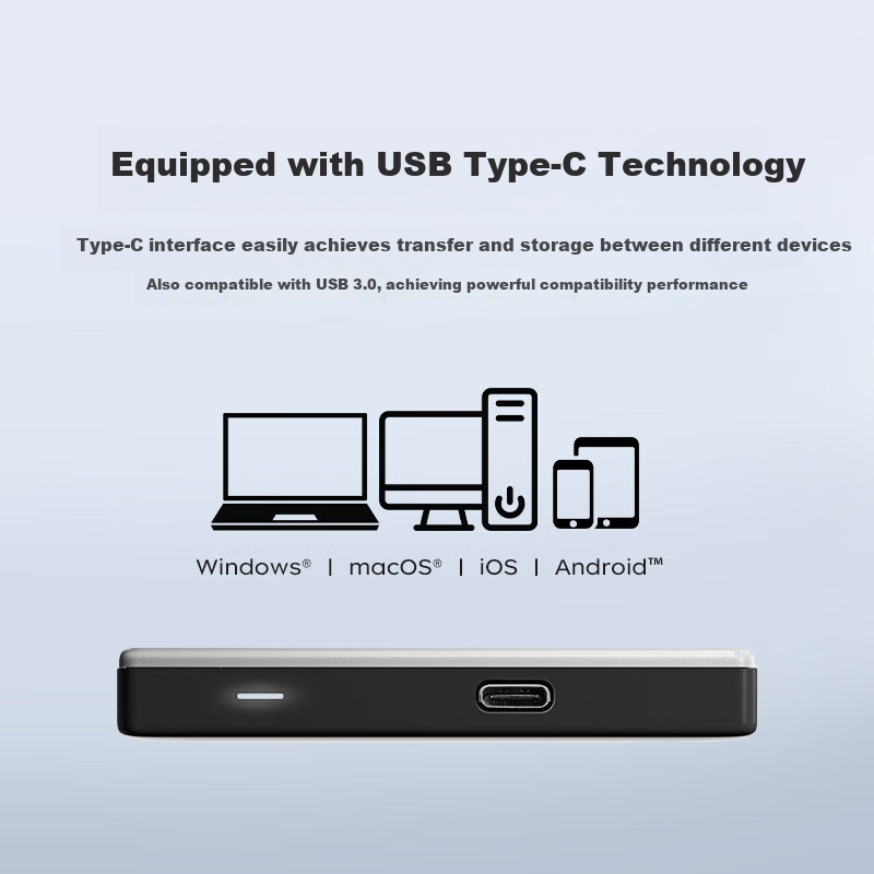 Western Digital (WD) 2TB Portable Hard Drive Type-C Mac Special Ultra Series 2.5-inch Silver Mechanical Hard Drive Laptop External Encryption Large Capacity Home Storage