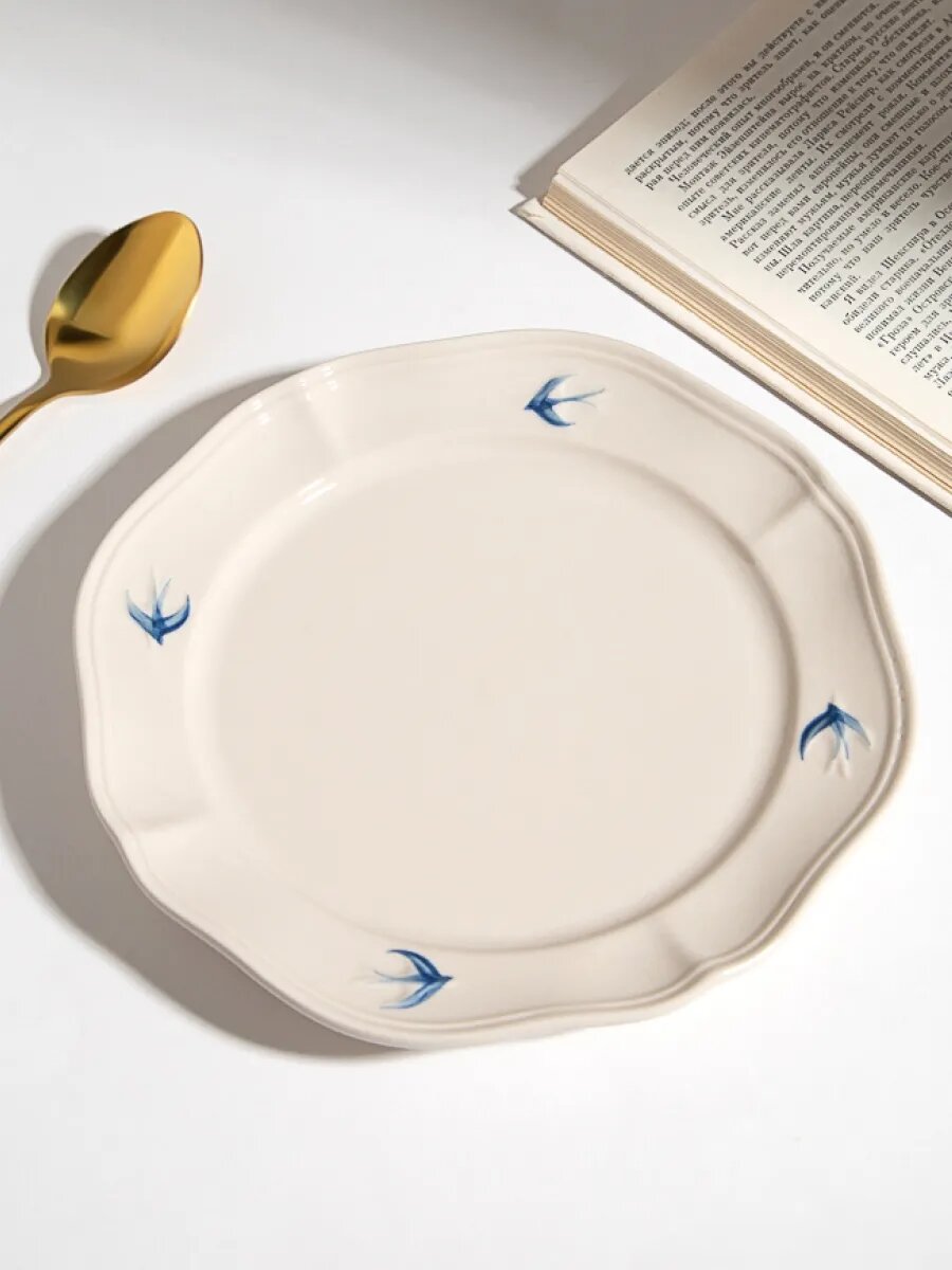 Набор тарелок DB HOMME, керамика, ручная работа, для СВЧ, цвет вишневый, 1 шт