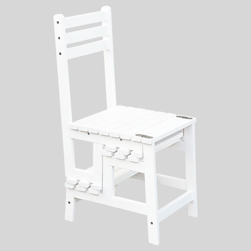 Стул-стремянка складной Массив 40,0х90,0х46,0 см, Снег (Лак)