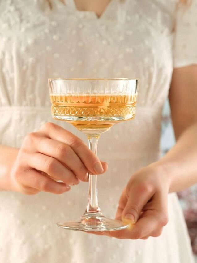 Набор бокалов, фужеров блюдце золотой край Pasabahce "Элизия" 2 шт, 260 мл. Закаленное, ударопрочное стекля. Для коктейлей, шампанского, игристого вина. "Timeless" Турция