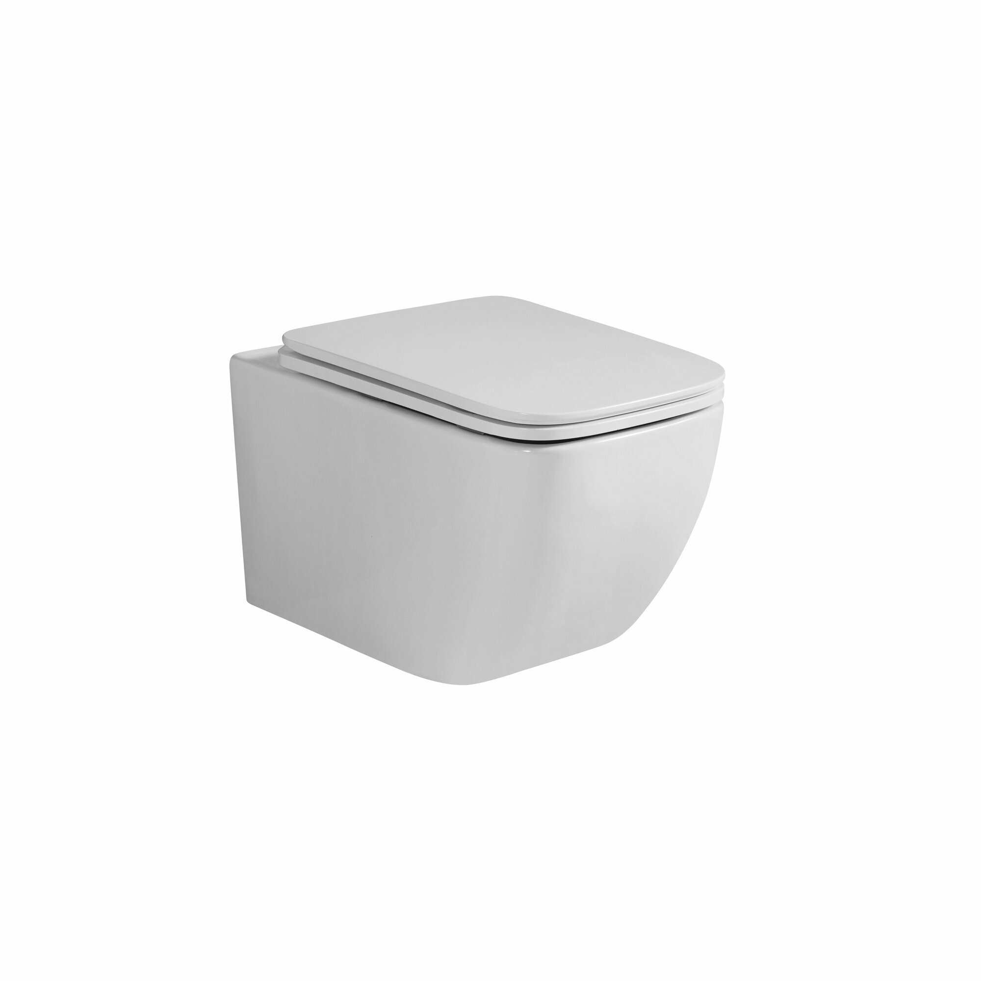 Унитаз подвесной Grossman Thin Rim GR-5603S (520х365х345) тонкий ободок, белый с тонкой крышкой, микролифт