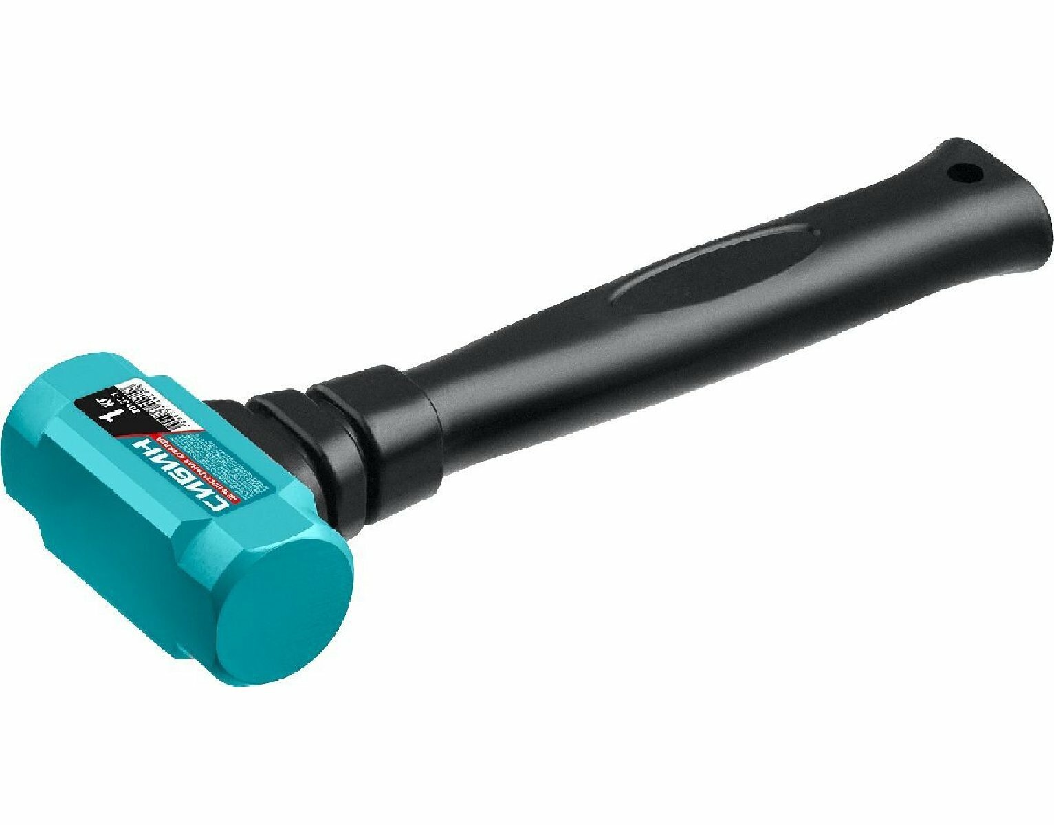 Цельностальная кувалда СИБИН 1 кг 240 мм с кованой головой из стали СТ45Х и обрезиненной рукояткой