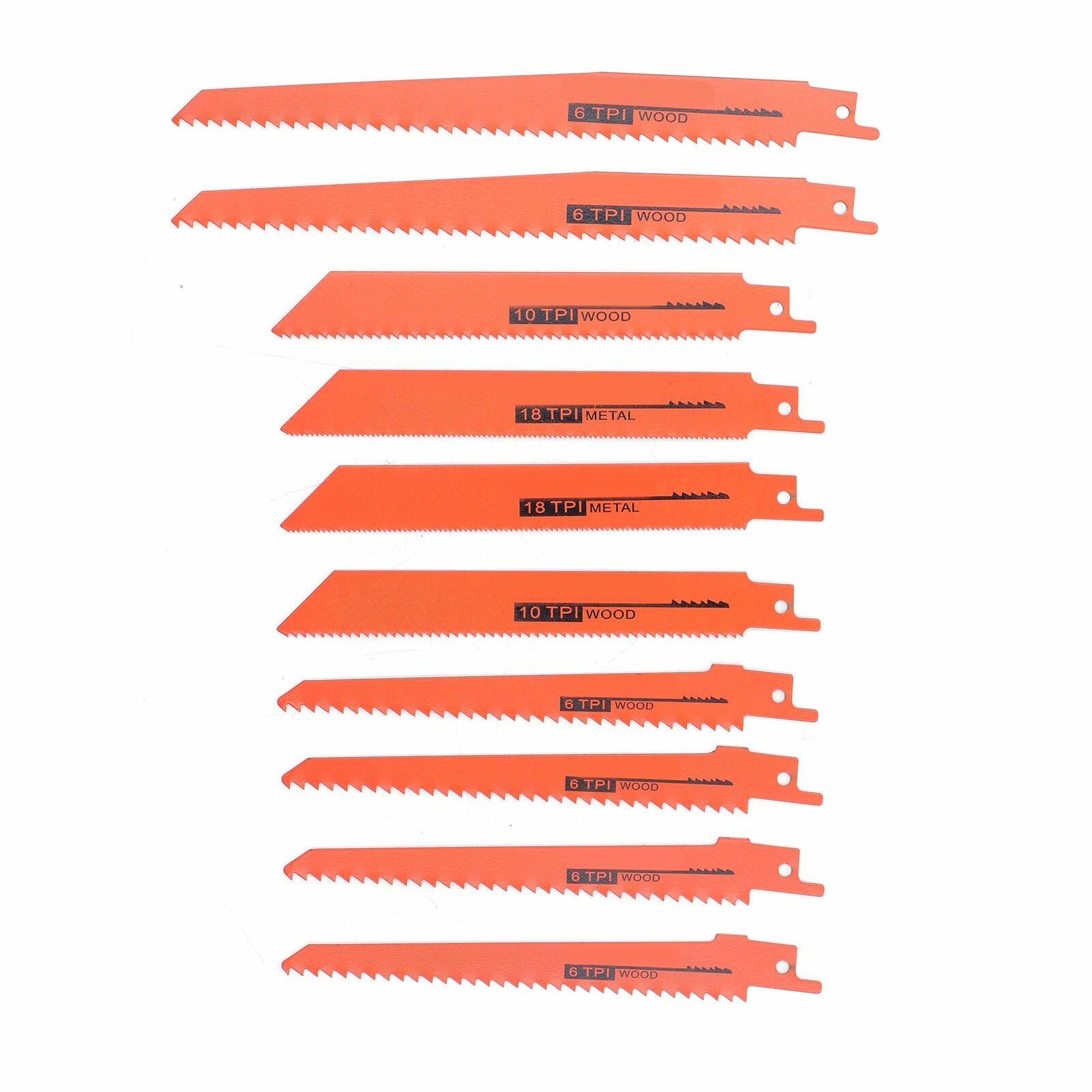 10 шт. сабельная пила, набор сабель из высокоскоростной стали, металл, дерево, пластик, режущий инструмент, оранжевый