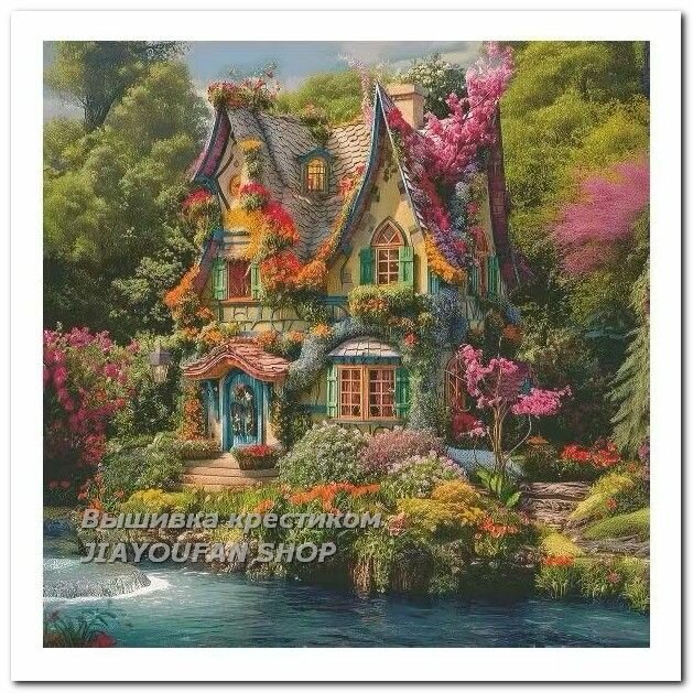 Набор для вышивания крестом 14CT, канва 60x60 см / готовая вышивка 50x50 см