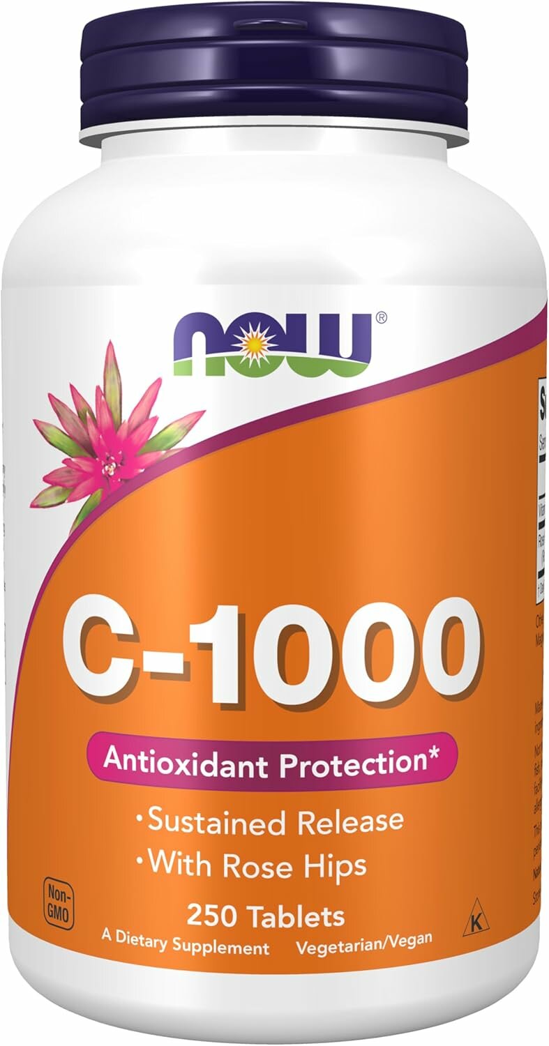 NOW C-1000 Sustained Release With Rose Hips 250 tablets (Витамин C замедленного высвобождения с шиповником)