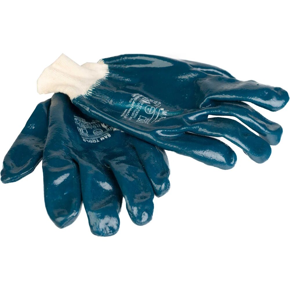 SAMGRUPP Перчатки маслобензостойкие трикотажные полный нитриловый облив (синие) р.10/XL (упаковка 24 пар) SAMC-074000001-24