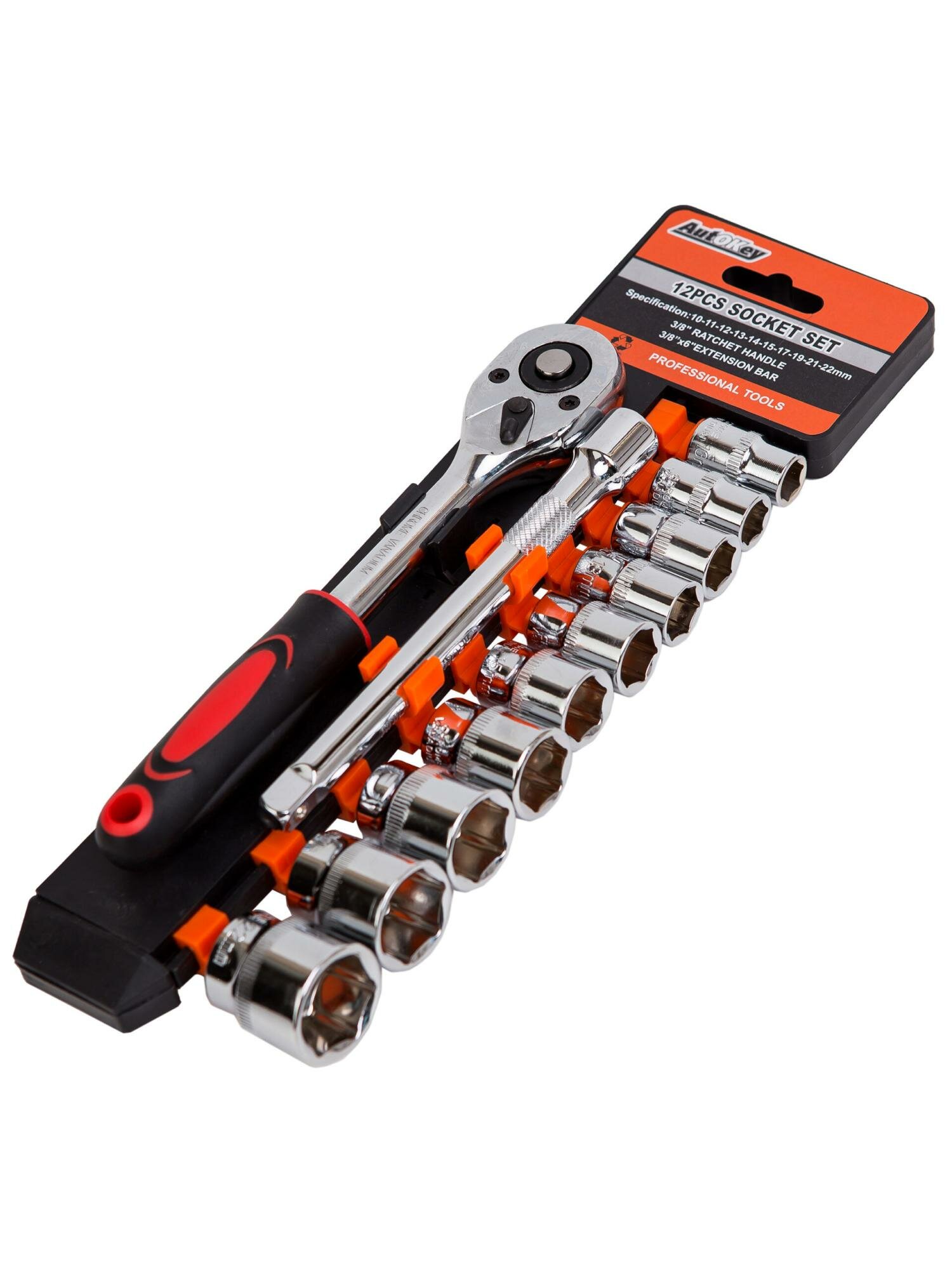 Набор головок 12 пр. 3/8 с трещоткой и удлинителем 150 мм AutOKey