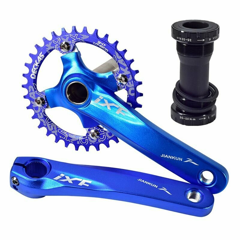 Шатуны для горного велосипеда, полая интегрированная передняя звезда, алюминиевый сплав, 104BCD, 170 мм, передняя звезда 34 зуб, синий