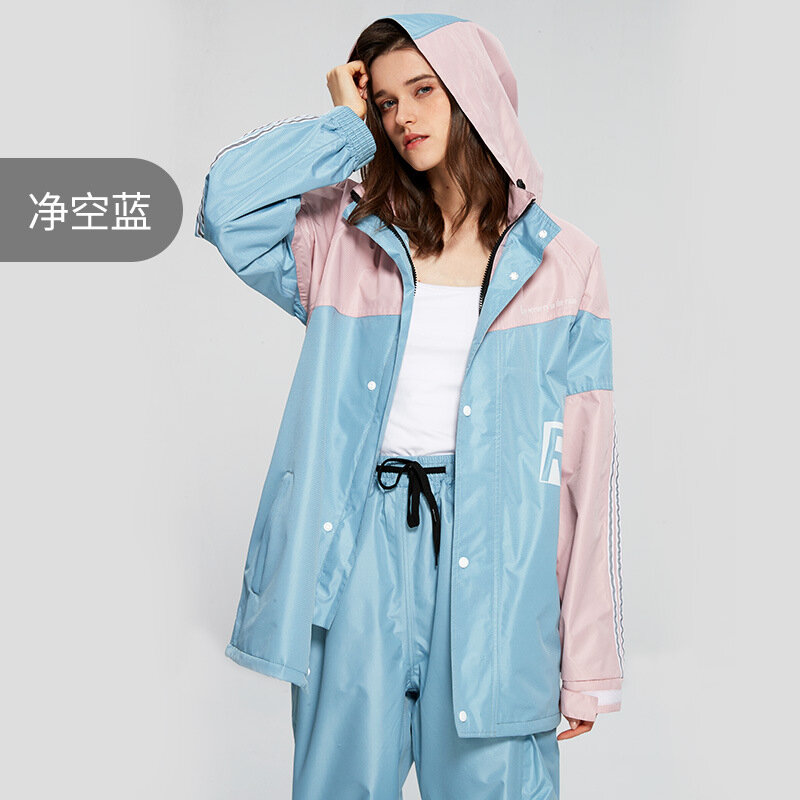 Дождевик, раздельный, дышащий, XXXXL, небесно-голубой