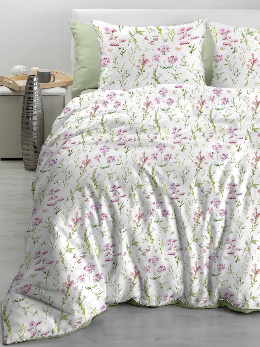Постельное белье двуспальное детское, IRISHOME, цветы, сатин-люкс