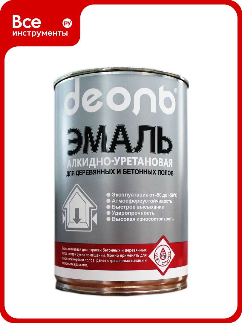 Эмаль быстросохнущая маслобензостойкая для бетонных и деревянных полов Деоль светло серая, 3 кг 00020838, деревянная