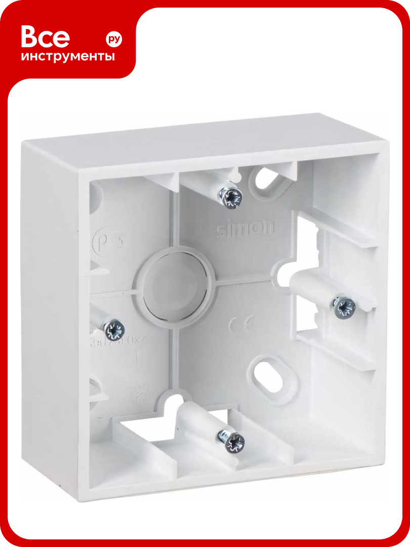 Коробка для наружного монтажа Simon на 1 пост, белый 20 1590751-030