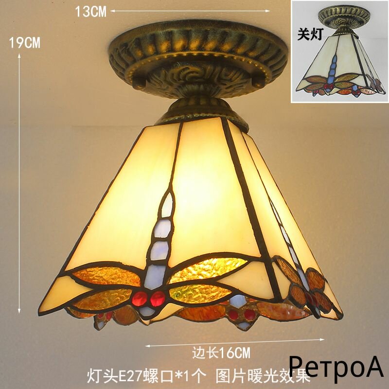 Потолочный светильник РетроA P88A Светильник Тиффани Цветное стекло