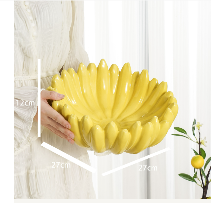 Эксклюзивная керамическая фруктовница MyPads Y542462 в дизайне банана желтого цвета, стильно дополнит минималистичный интерьер и станет превосходным презентом на новоселье