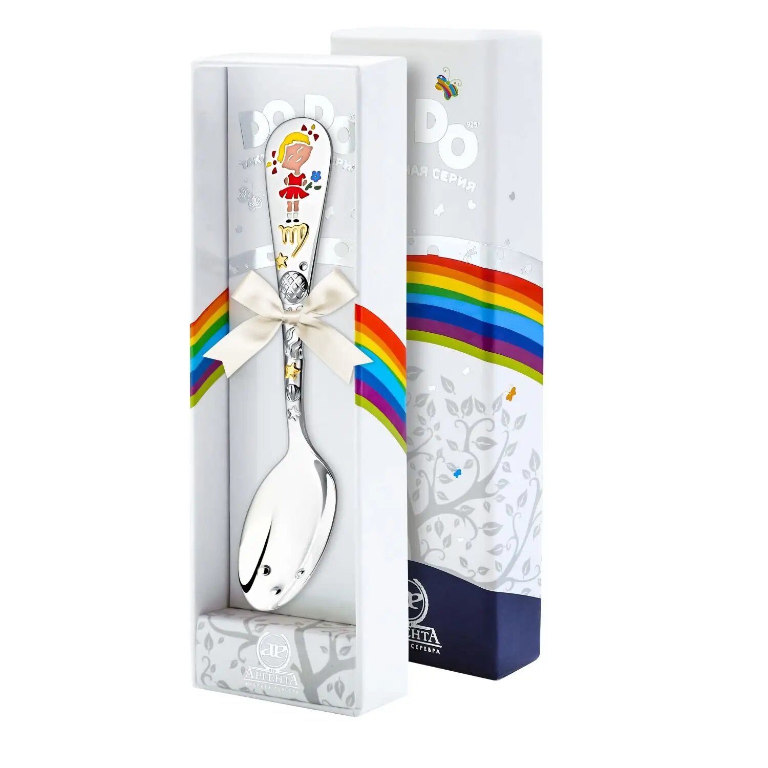 Серебряная детская ложка Дева DoDo в футляре