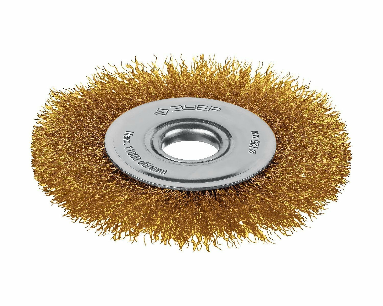 ЗУБР 125х22 мм щетка дисковая для УШМ, витая стальная латунированная проволока 0.3 мм, посад. 22 мм (35171-125) (35171-125)