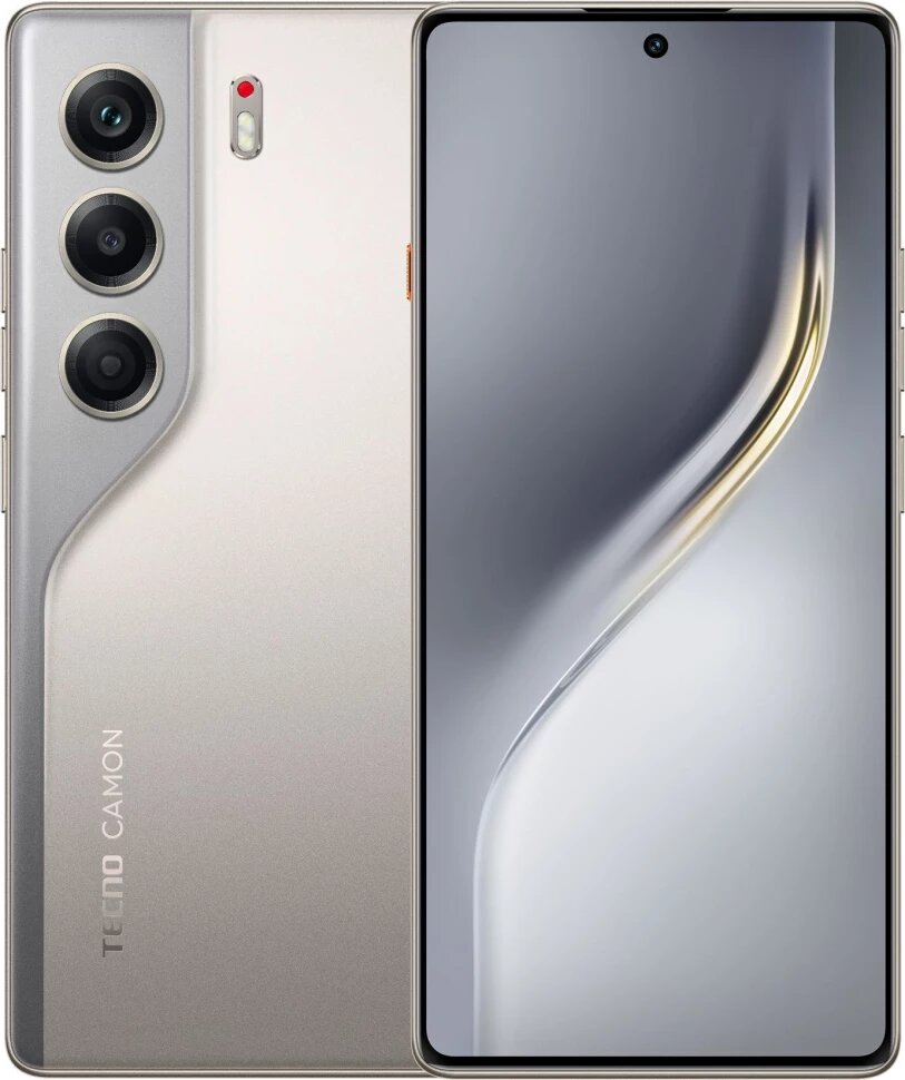 Смартфон Tecno Camon 40 256Gb 8Gb титан моноблок 3G 4G 2Sim 6.78" 1080x2436 Android 15 50Mpix 802.11 a/b/g/n/ac NFC GPS GSM900/1800 GSM1900 Protect FM microSD max1024Gb