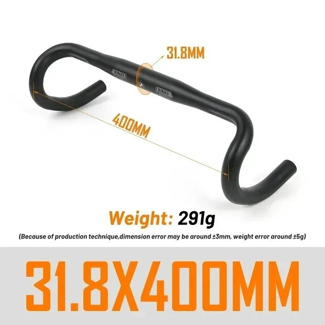 UNO Сверхлегкий руль для дорожного велосипеда, матовый черный/яркое серебро, CR12-BK 31.8x400