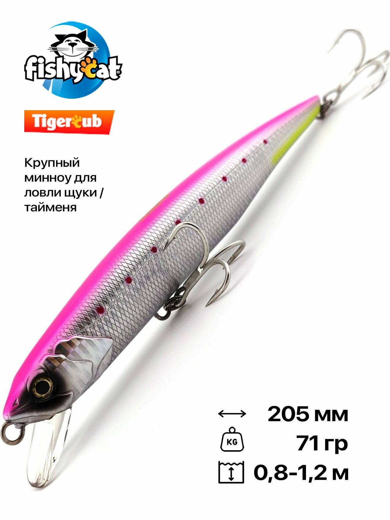 Воблер Fishycat Tigercub 205F, 205 мм, 71 гр, #R24