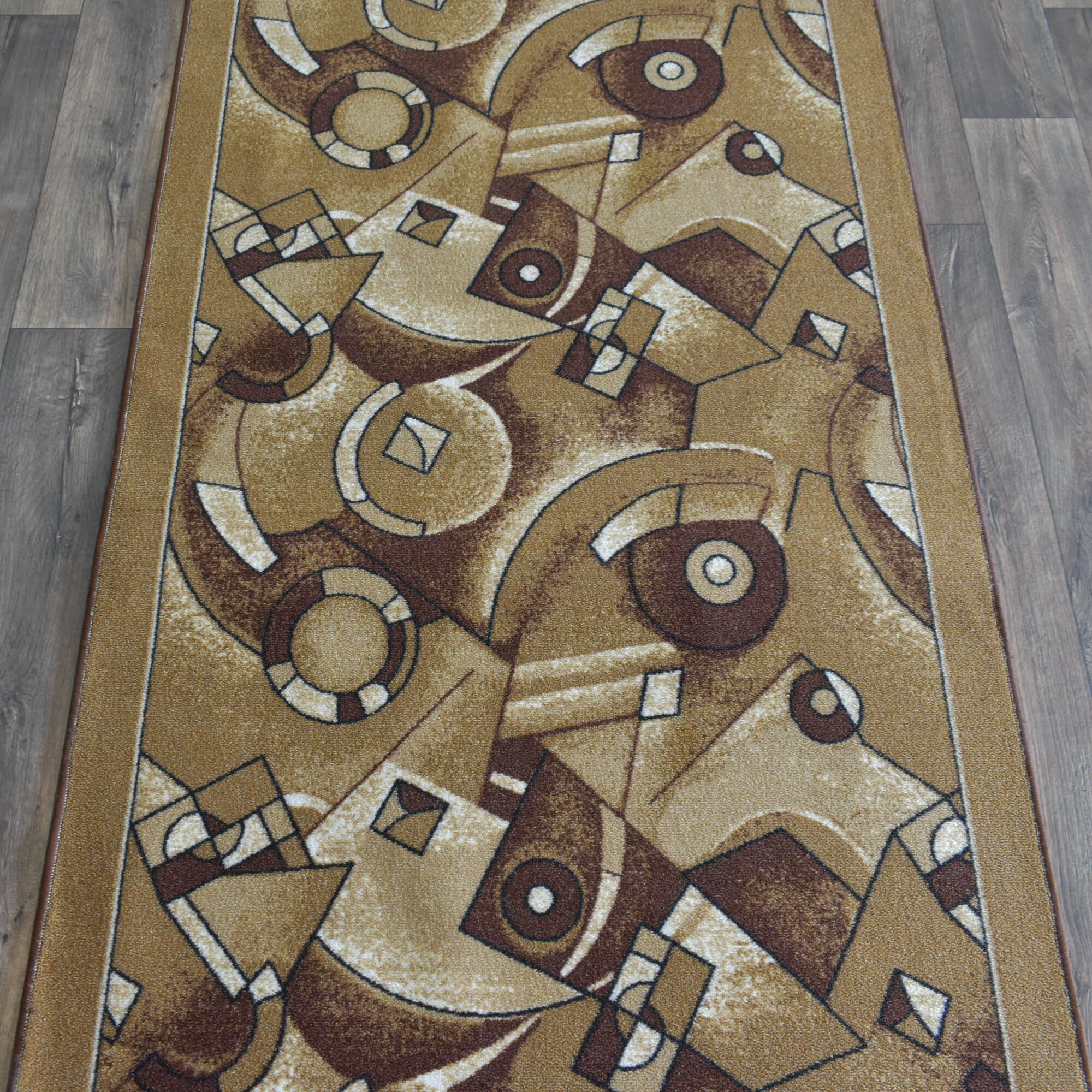 Ковровая дорожка на войлоке, Витебские ковры, с печатным рисунком, 89, коричневая, 1.3*4 м